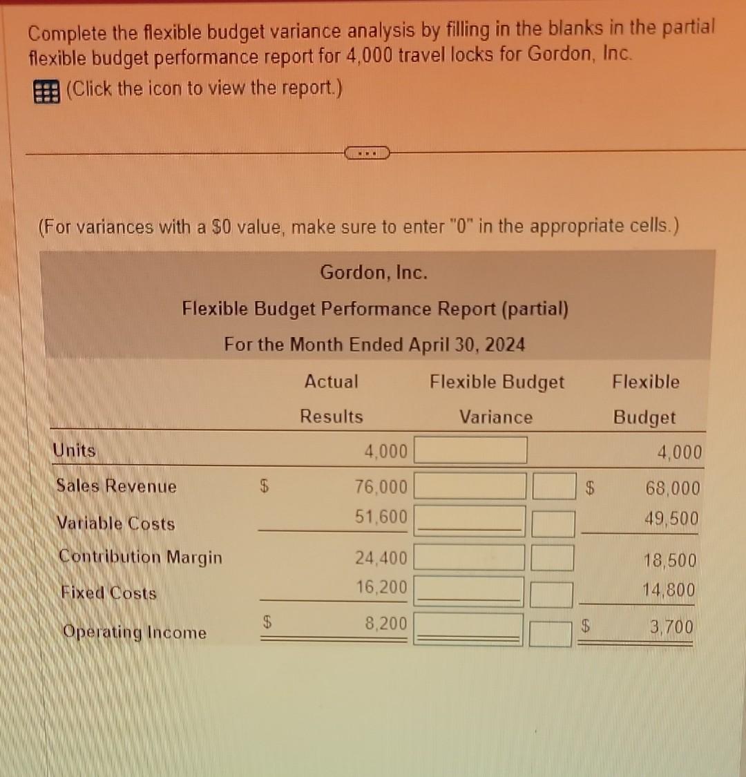 Solved Simpl e flexible budget variance | Chegg.com