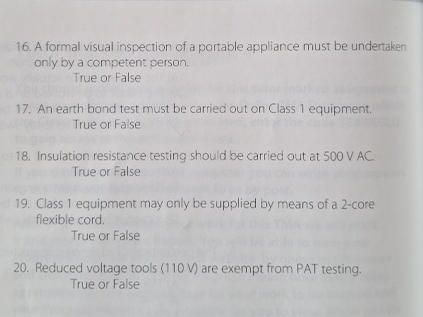 A formal visual inspection of a portable appliance | Chegg.com