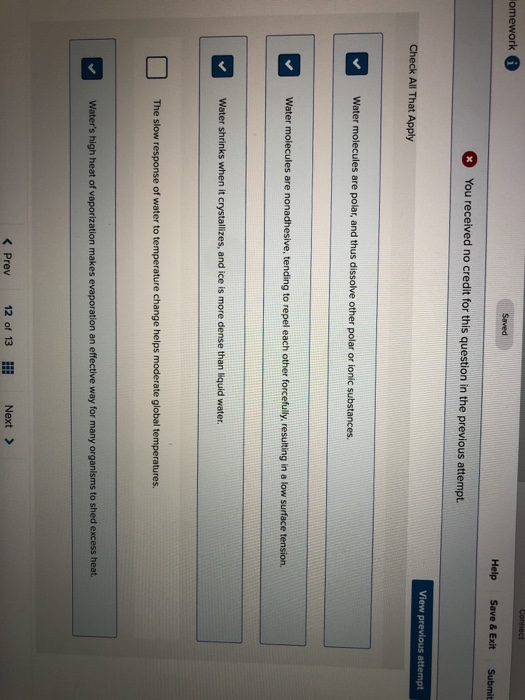 Solved View previous attempt Which of the following are | Chegg.com