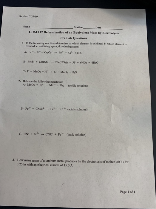 Solved Revised 7/25/19 Station Date Name CHM 112 | Chegg.com