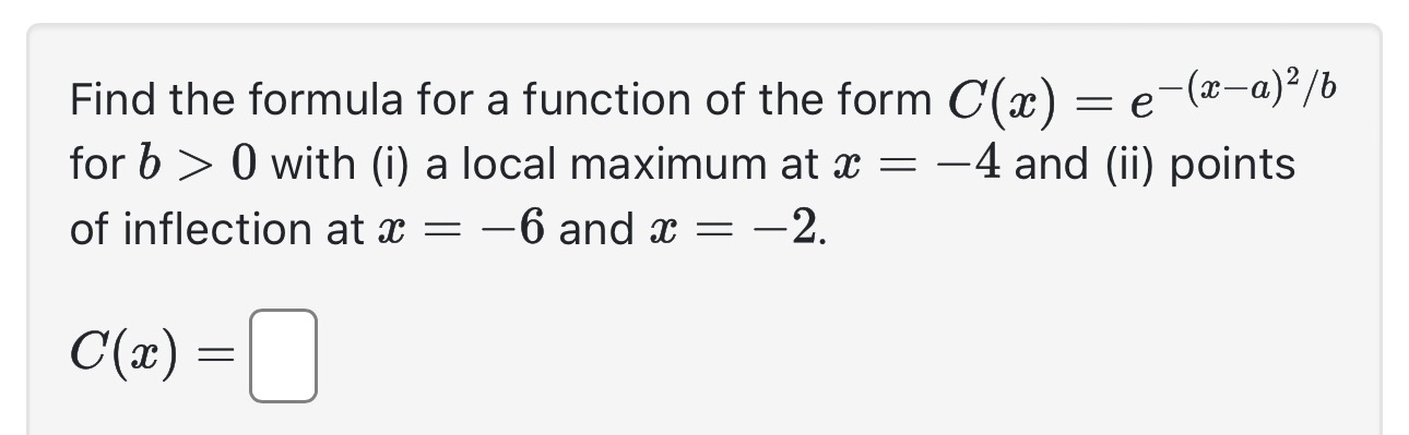 Solved Find the formula for a function of the form | Chegg.com