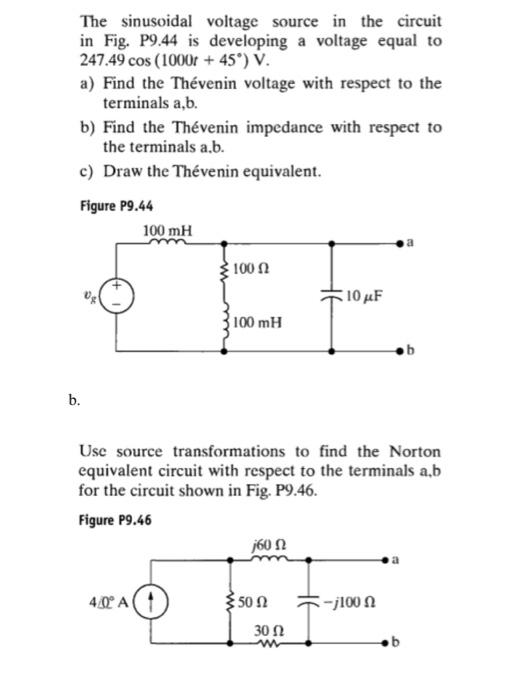 Solved The sinusoidal voltage source in the circuit in Fig. | Chegg.com