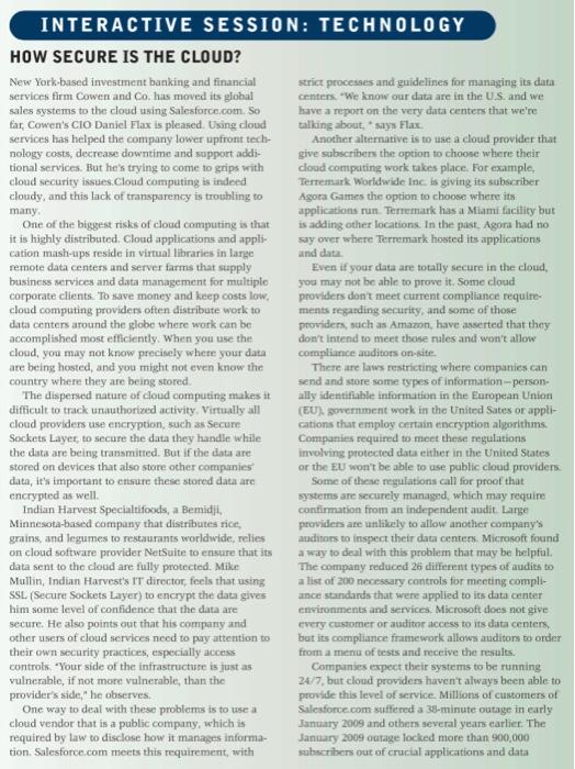 Solved INTERACTIVE SESSION: TECHNOLOGY HOW SECURE IS THE | Chegg.com