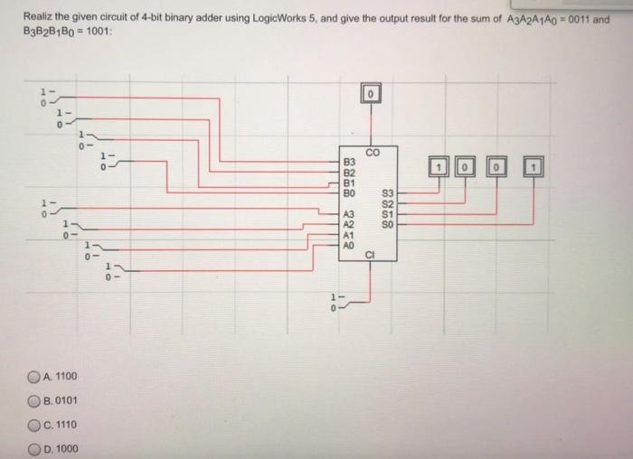Solved Realiz the given circuit of 4-bit binary adder using | Chegg.com