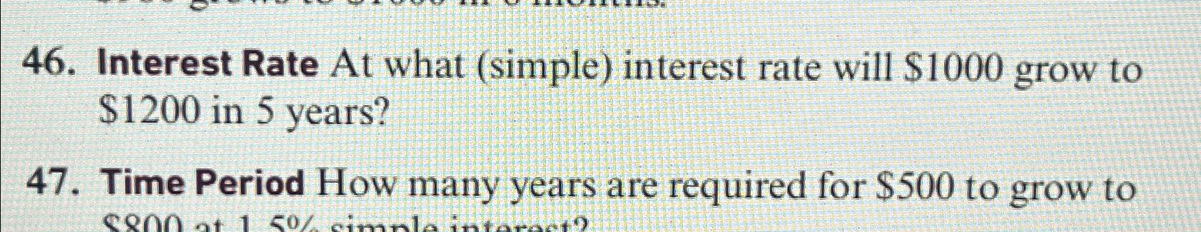 Solved At what (simple) ﻿interest rate will $1000 ﻿grow to | Chegg.com