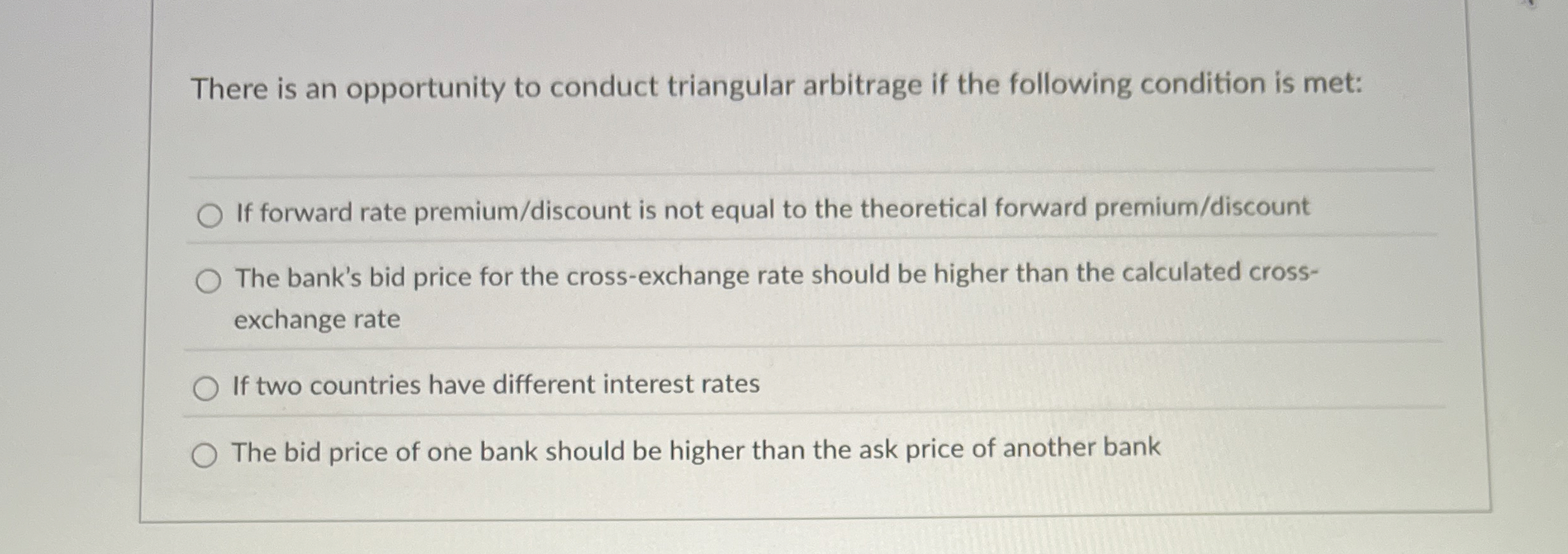 Solved There is an opportunity to conduct triangular | Chegg.com