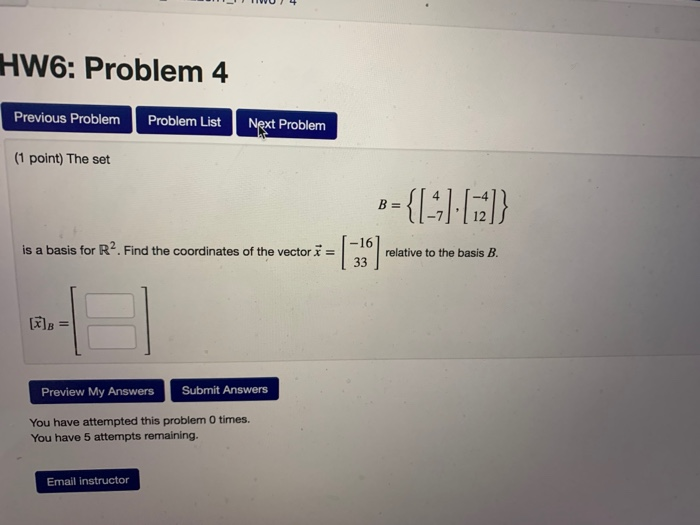 Solved HW6: Problem 3 Previous Problem Problem List Next | Chegg.com