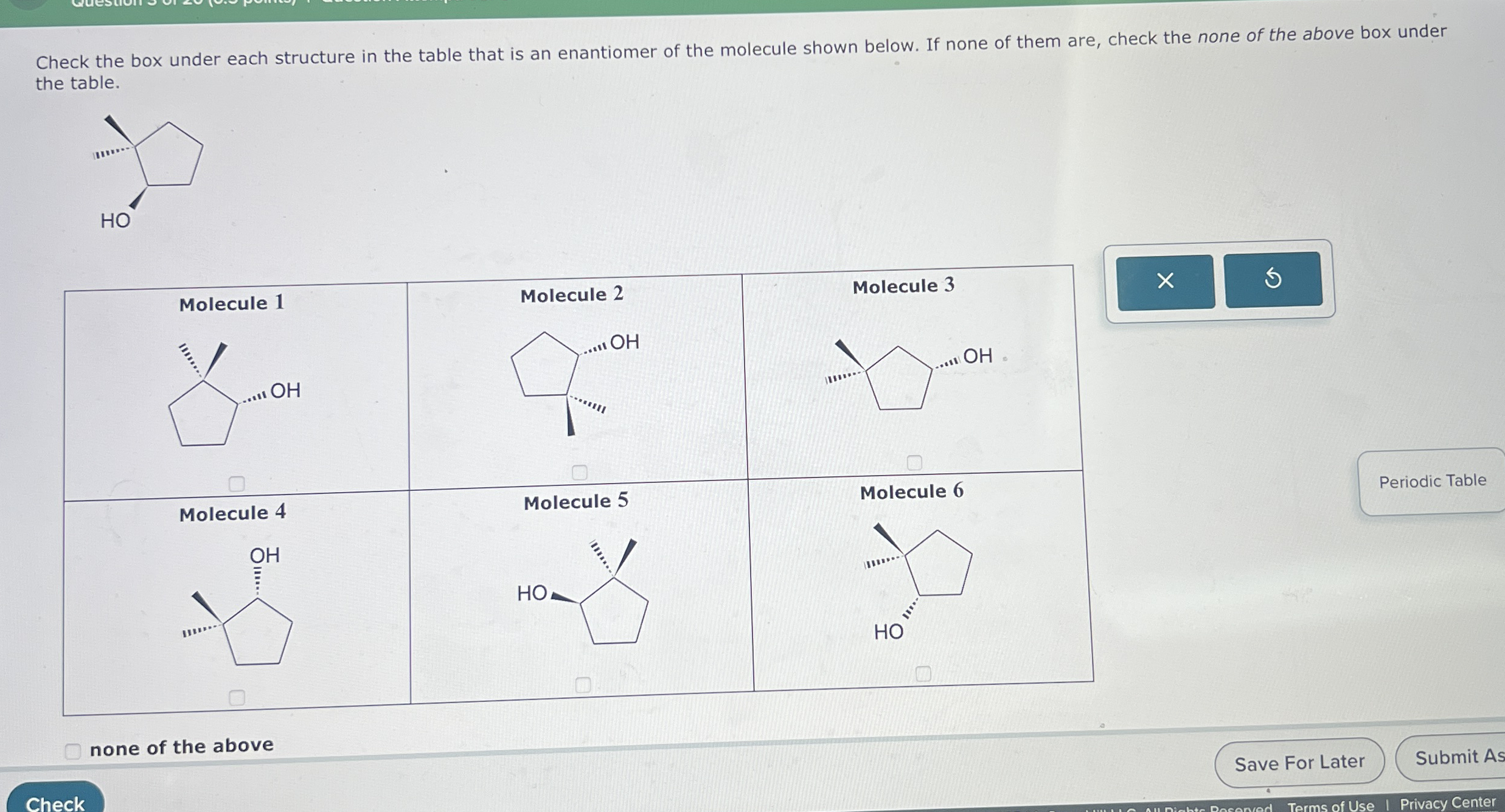 Solved Check the box under each structure in the table that | Chegg.com