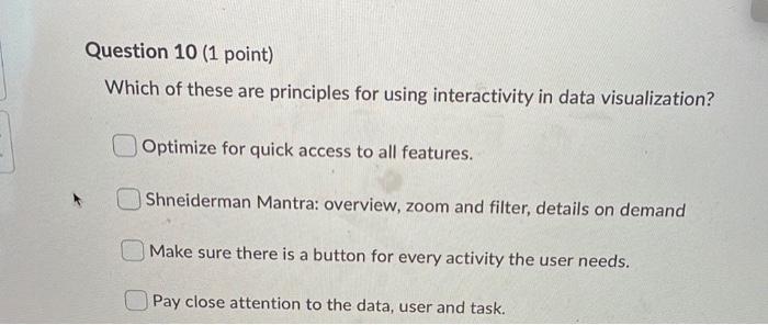 Solved Question 9 (1 point) In Multiple Coordinated Views | Chegg.com
