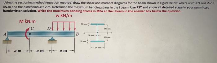 Solved Using the sectioning method (equation method) draw | Chegg.com Solved Using the sectioning method (equation method) draw | Chegg.com