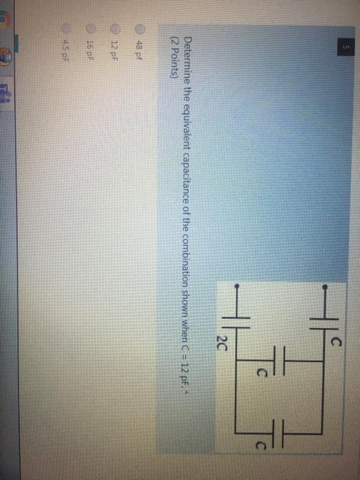 Solved 1 HE 해 C C HE 2C Determine the equivalent capacitance | Chegg.com