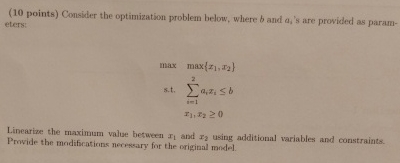 Solved (10 ﻿points) ﻿Consider the optimization problem | Chegg.com