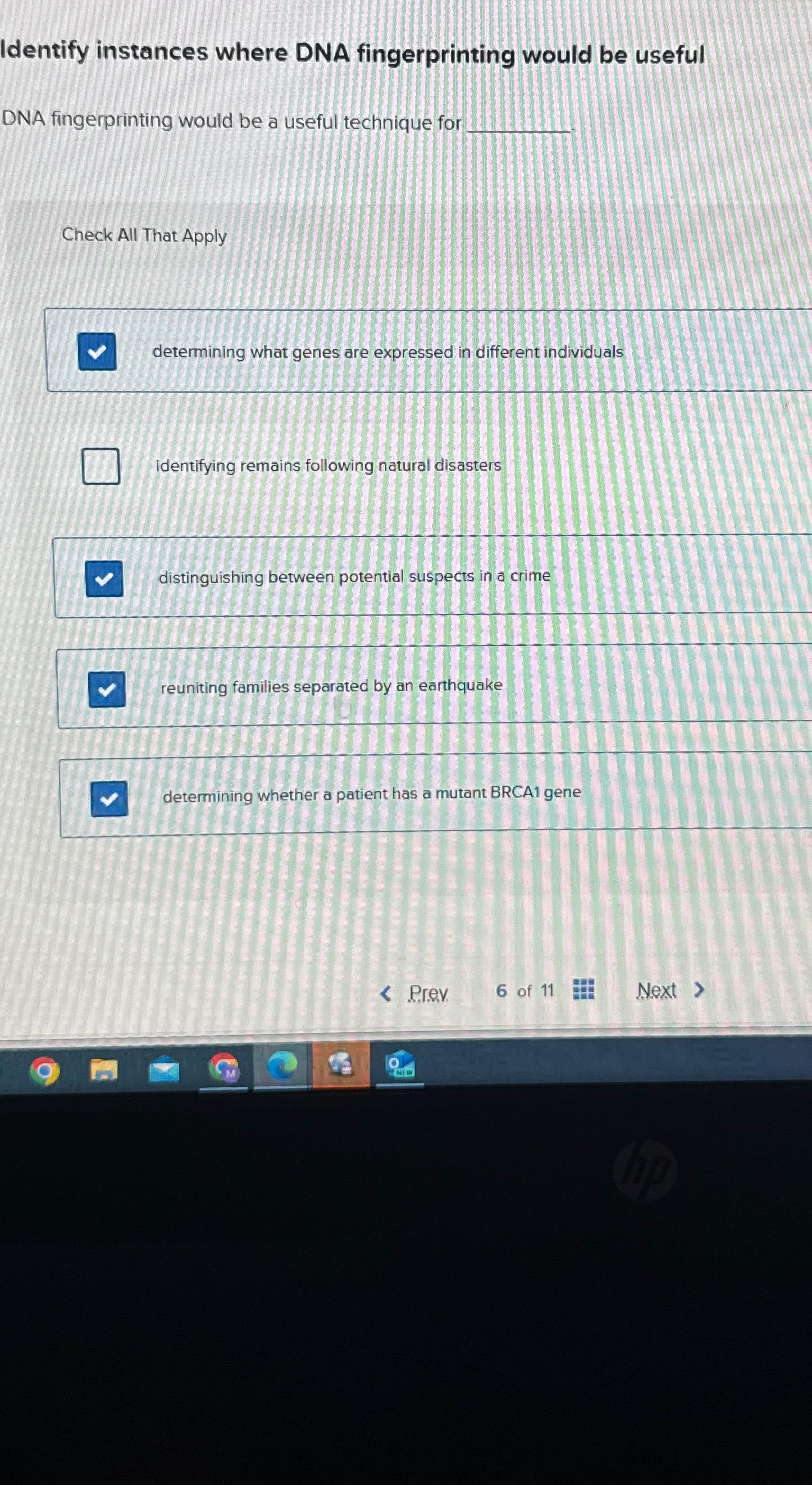 Solved Identify instances where DNA fingerprinting would be | Chegg.com