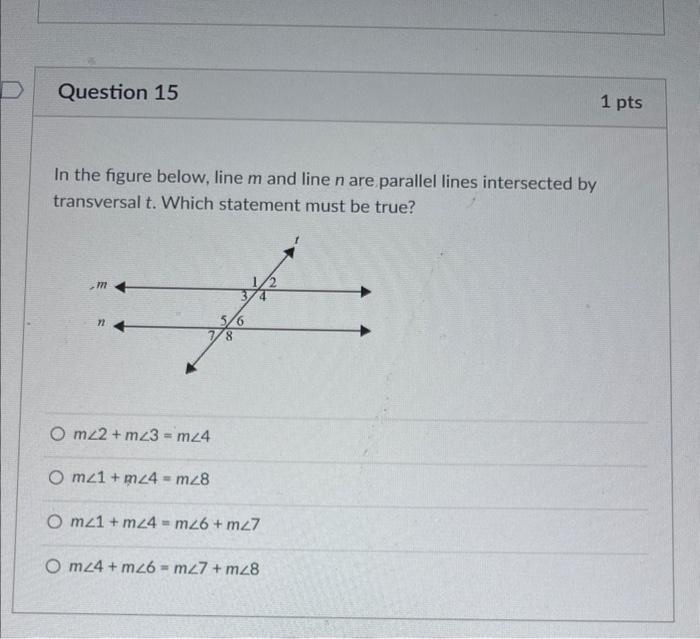 Solved In the figure below, line m and line n are parallel | Chegg.com