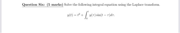 Solved Question Six: (5 marks) Solve the following integral | Chegg.com Solved Question Six: (5 marks) Solve the following integral | Chegg.com