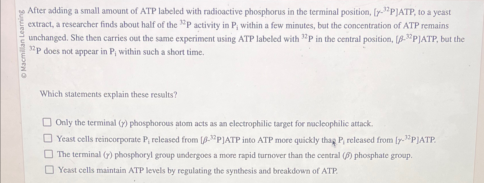 After adding a small amount of ATP labeled with | Chegg.com