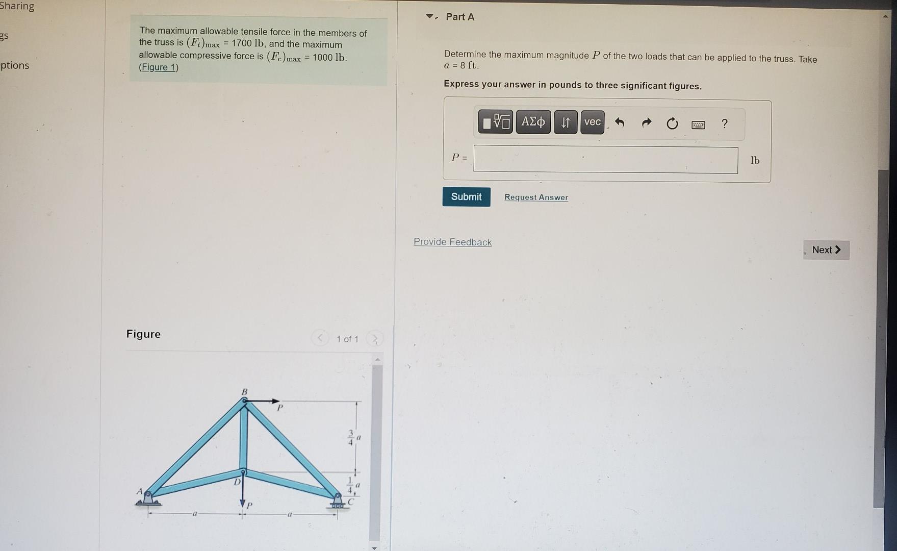 Solved Determine the maximum magnitude P of the two loads | Chegg.com