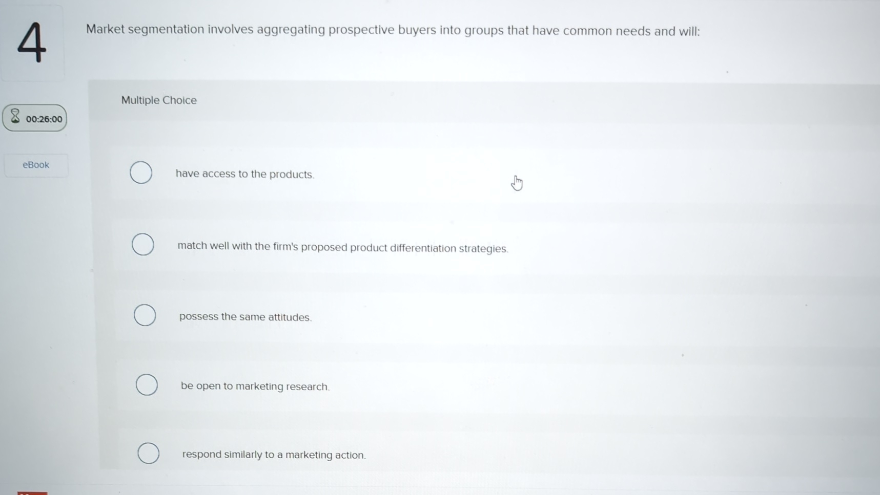 Solved Market segmentation involves aggregating prospective | Chegg.com