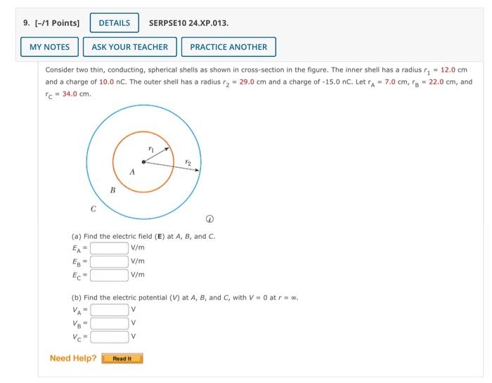 Solved Consider two thin, conducting, spherical shells as | Chegg.com