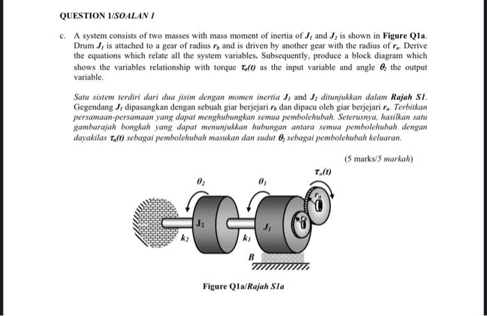QUESTION 1/SOALAN 1 c. A system consists of two | Chegg.com