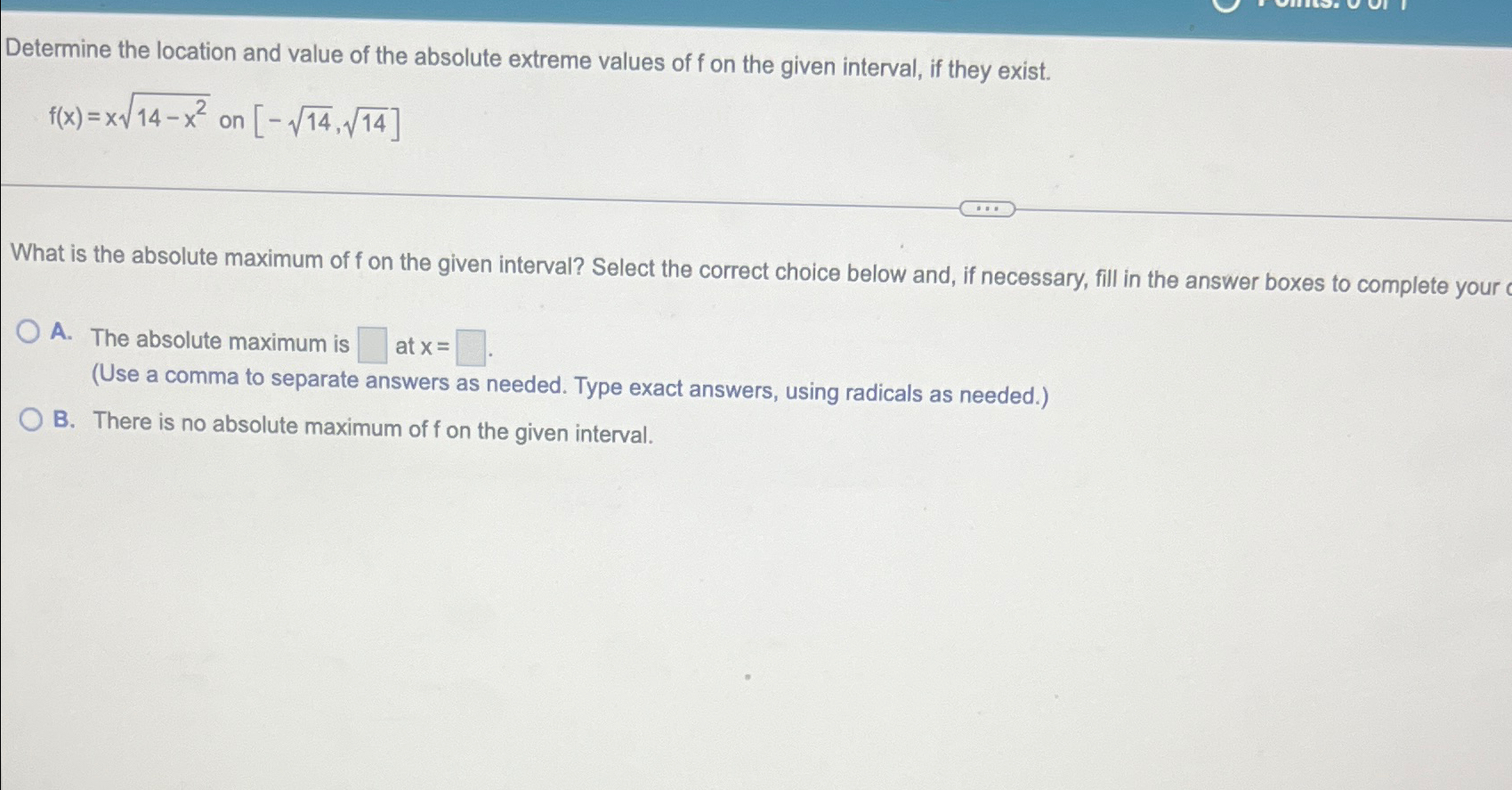 Solved Determine the location and value of the absolute | Chegg.com