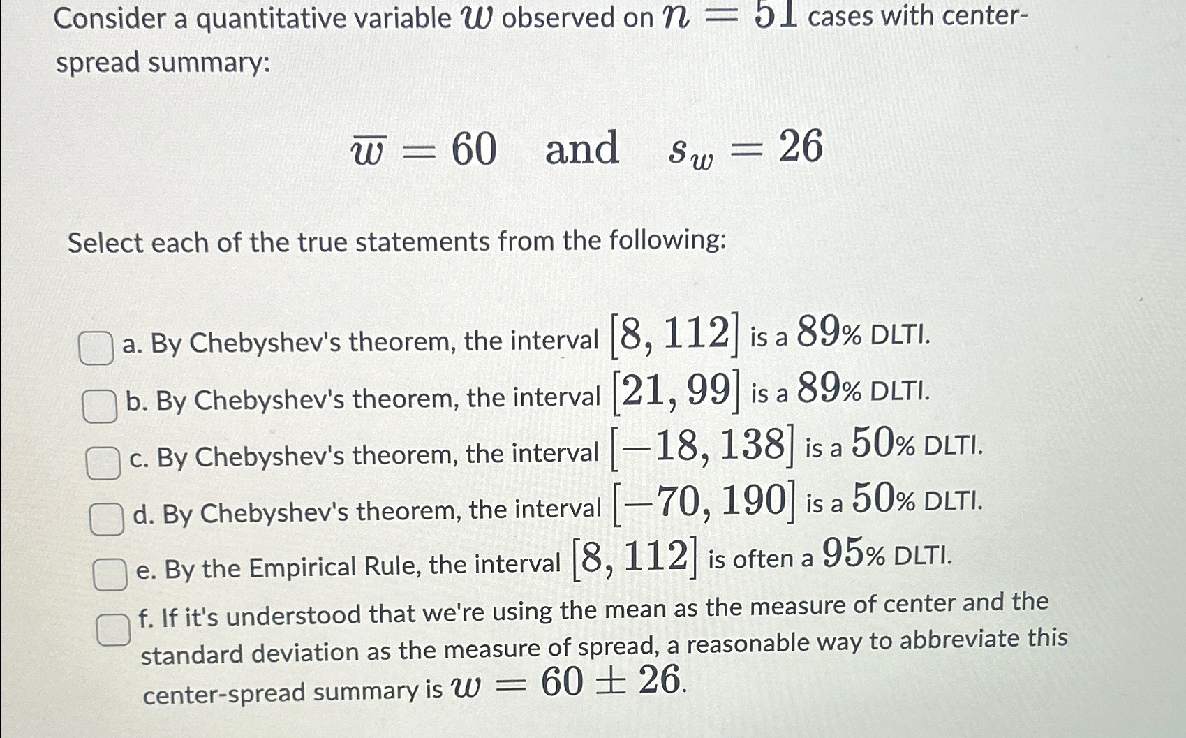 Solved Consider a quantitative variable w ﻿observed on |)? | Chegg.com