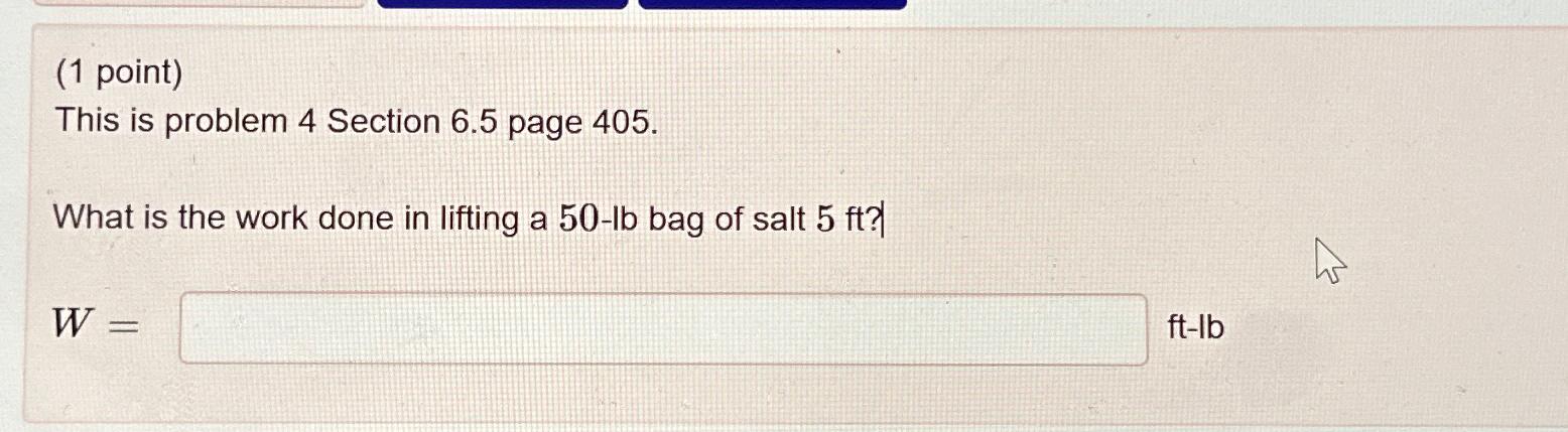 Solved (1 ﻿point)This is problem 4 ﻿Section 6.5 ﻿page | Chegg.com