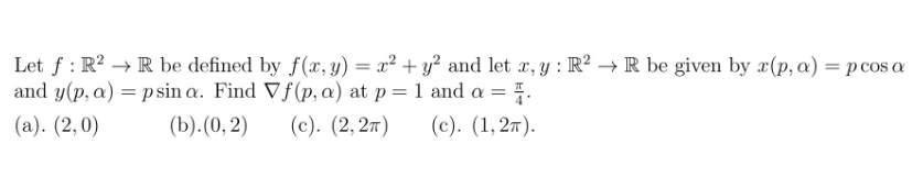 Solved Let f:R2→R ﻿be defined by f(x,y)=x2+y2 ﻿and let | Chegg.com