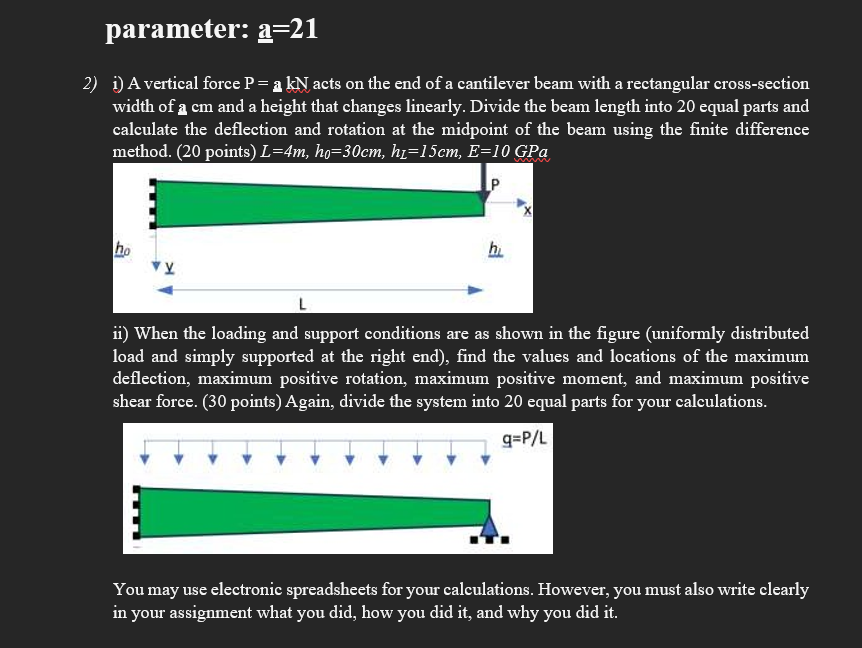 Solved parameter: a=21i) ﻿A vertical force P=akN acts on the | Chegg.com
