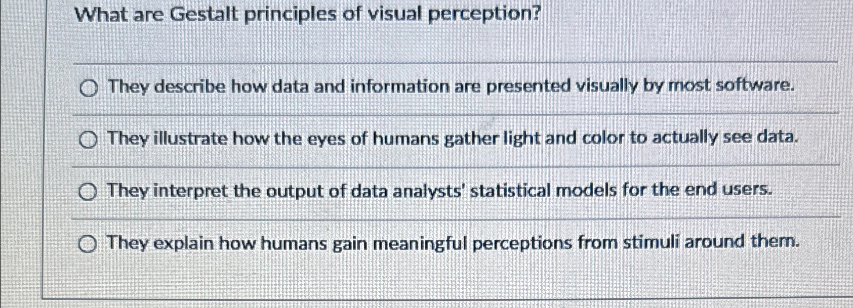 Solved What are Gestalt principles of visual perception?They | Chegg.com
