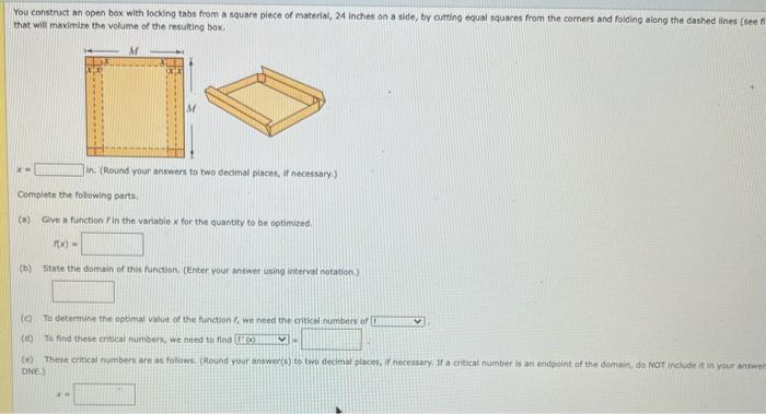 Solved You Construct an open box with locking tabs from a | Chegg.com