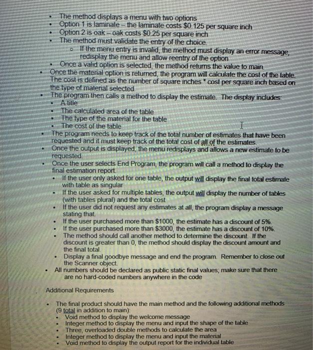 Solved The program should call a void method to display a | Chegg.com