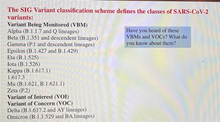 Solved The SIG Variant classification scheme defines the | Chegg.com