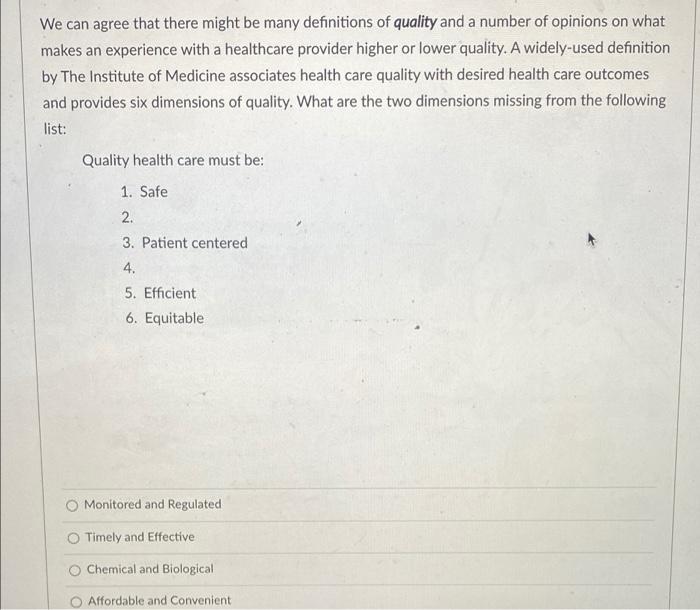 Solved We can agree that there might be many definitions of | Chegg.com