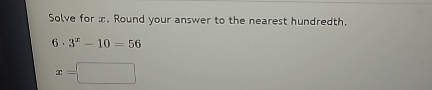 Solved Solve for x. ﻿Round your answer to the nearest | Chegg.com