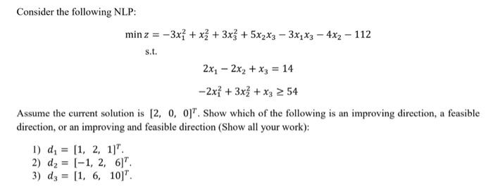 Solved Consider the following NLP: | Chegg.com