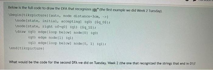 Solved Below is the full code to draw the DFA that | Chegg.com