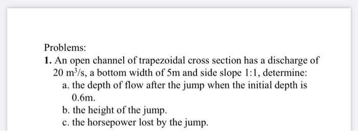 Solved H.W 3 Water flows in a triangular channel with a | Chegg.com