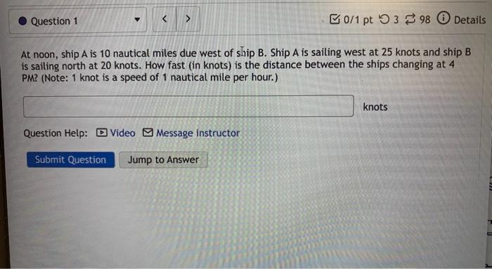 Solved At noon, ship A is 10 nautical miles due west of ship | Chegg.com