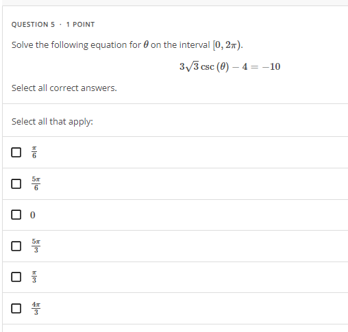 Solved Solve the following equation for \theta ﻿ on the | Chegg.com