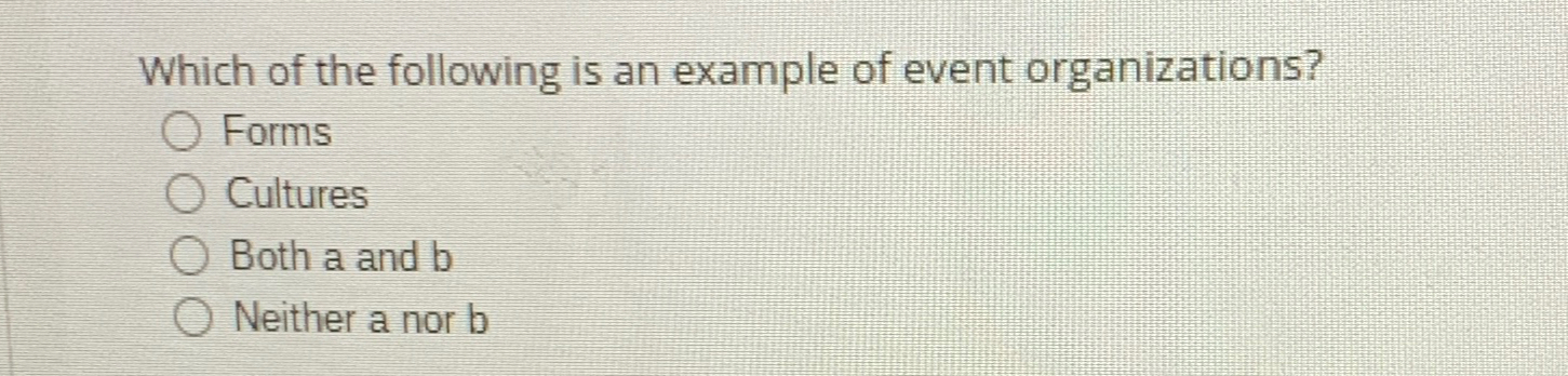 Solved Which of the following is an example of event | Chegg.com
