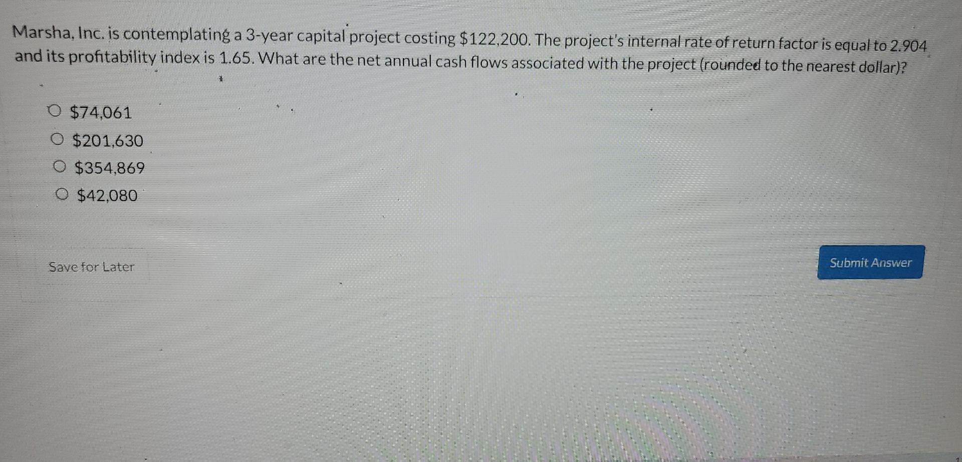 Solved Marsha, Inc. is contemplating a 3-year capital | Chegg.com