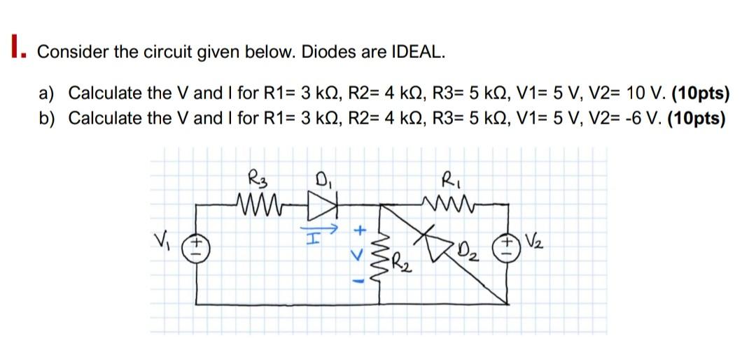 Solved . Consider the circuit given below. Diodes are IDEAL. | Chegg.com