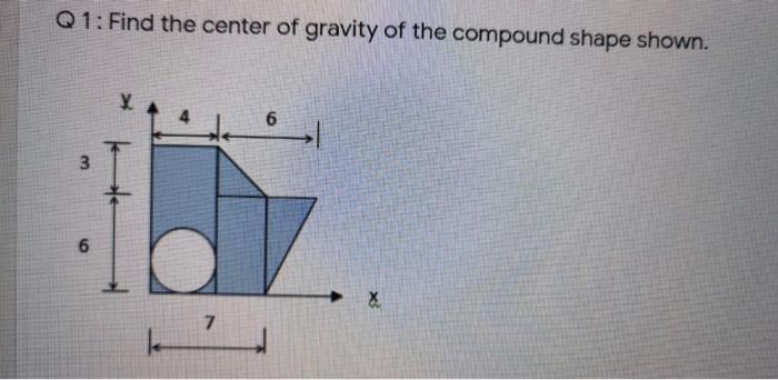 Solved Q1: Find the center of gravity of the compound shape | Chegg.com