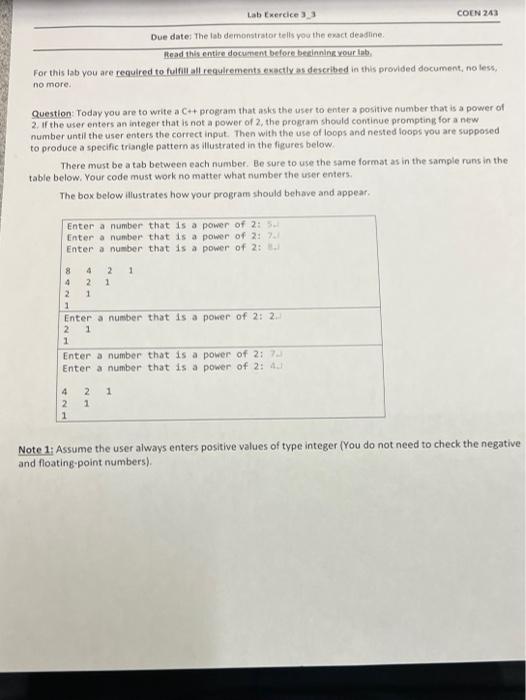 Solved Lab Exercices COEN 243 Due date: The lab demonstrator | Chegg.com