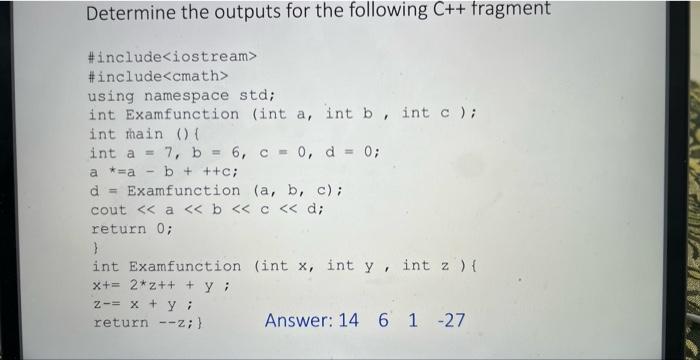 Solved \#include \#include using namespace std; int | Chegg.com