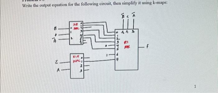 Write the output equation for the following circuit, | Chegg.com