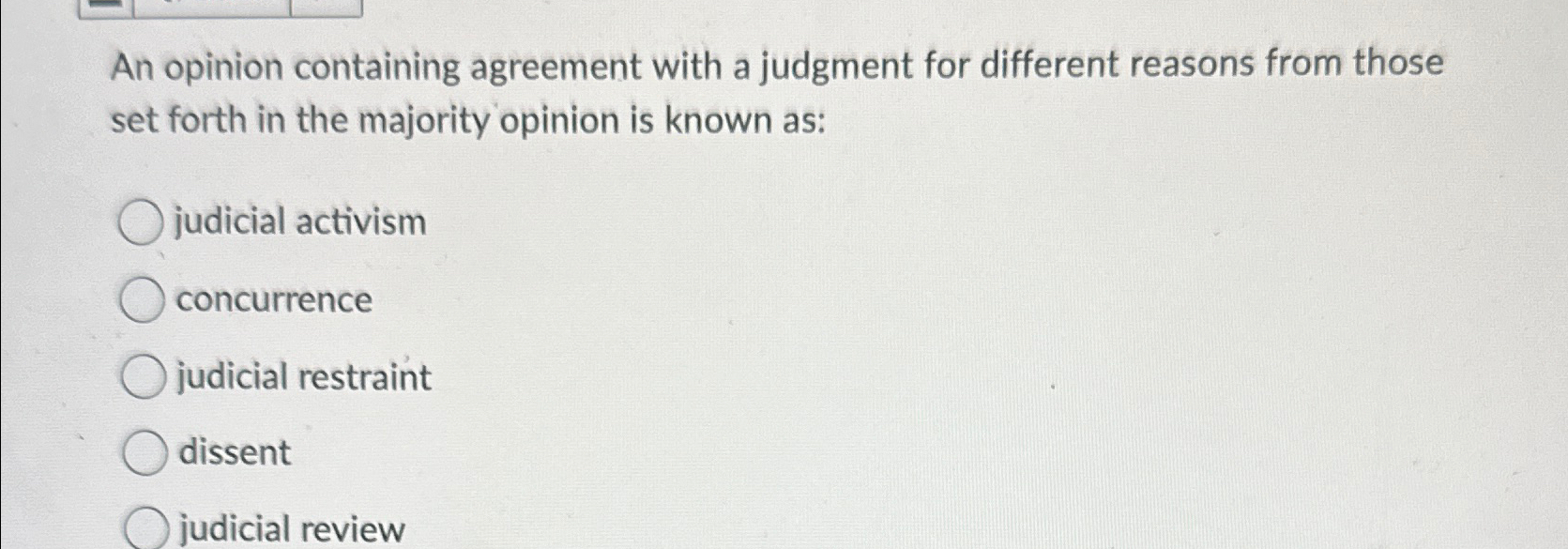 Solved An opinion containing agreement with a judgment for | Chegg.com