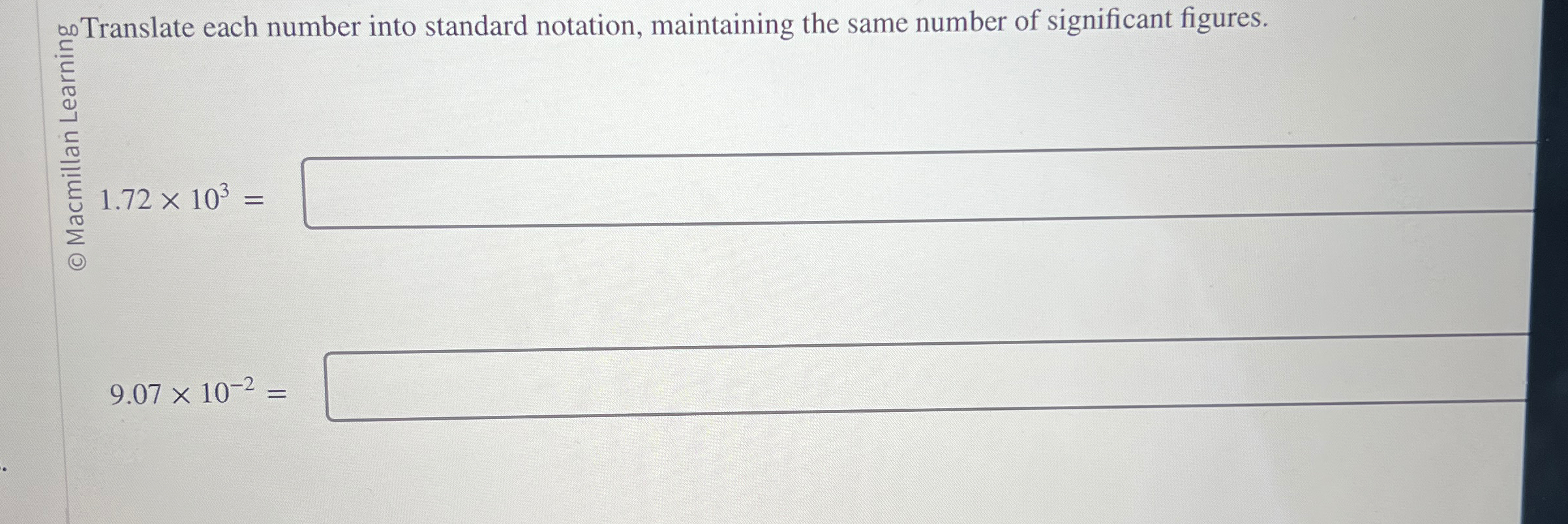 Solved or Translate each number into standard notation, | Chegg.com