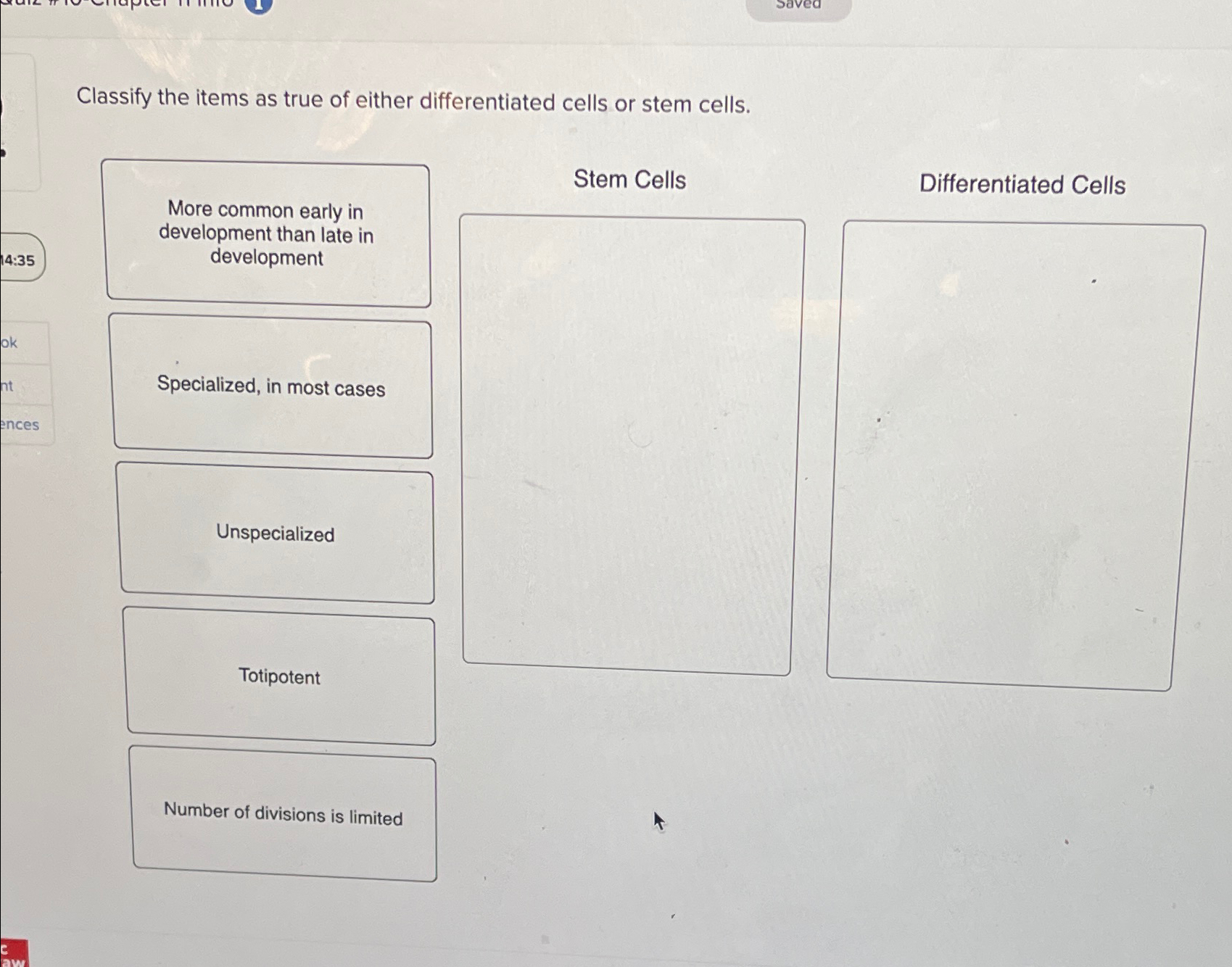 Solved Classify the items as true of either differentiated | Chegg.com
